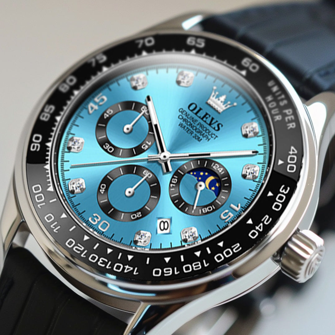 Obsyss OLEVS Master Men’s Watch Quartz Water Resistant Silicone Band ...