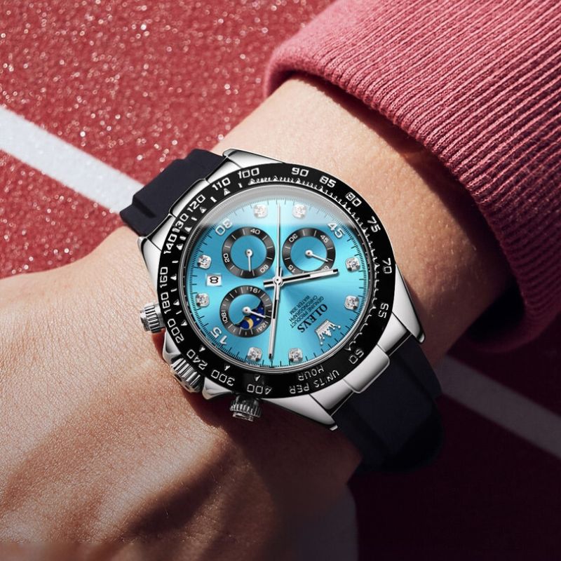 Obsyss OLEVS Master Men’s Watch Quartz Water Resistant Silicone Band ...