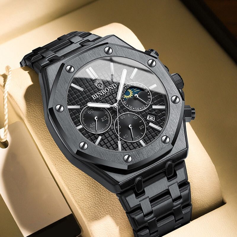 Obsyss BOND Steel Men’s Watch Quartz Water Resistant Stainless Steel ...