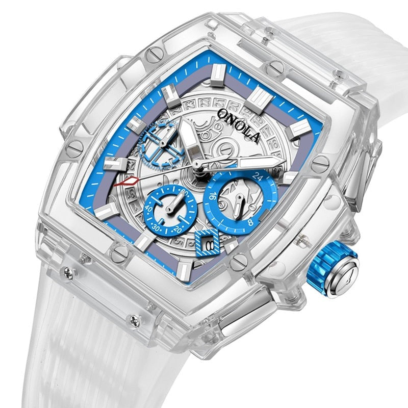 Obsyss ONOLA - Craftsman Men's Quartz Water Resistant Silicone Band ...